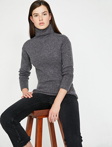 Koton Kadın Boğazlı Triko Kazak