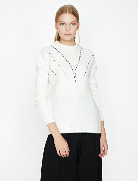 Koton Kadın İşlemeli Triko Kazak