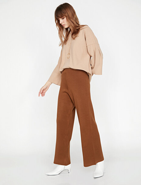 Koton Kadın İspanyol Paça Triko Pantolon