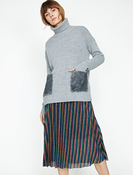 Koton Kadın Boğazlı Triko Kazak