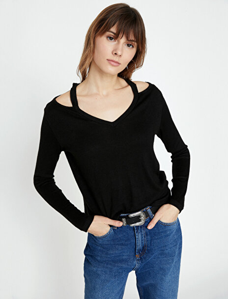 Koton Kadın Omuz Detaylı Kazak