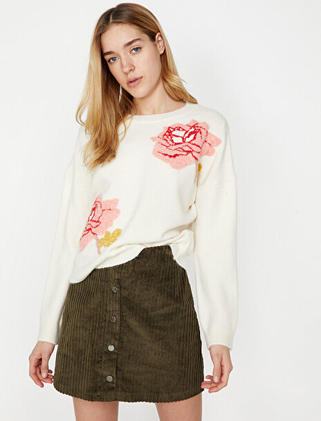 Koton Kadın Desenli Triko Kazak