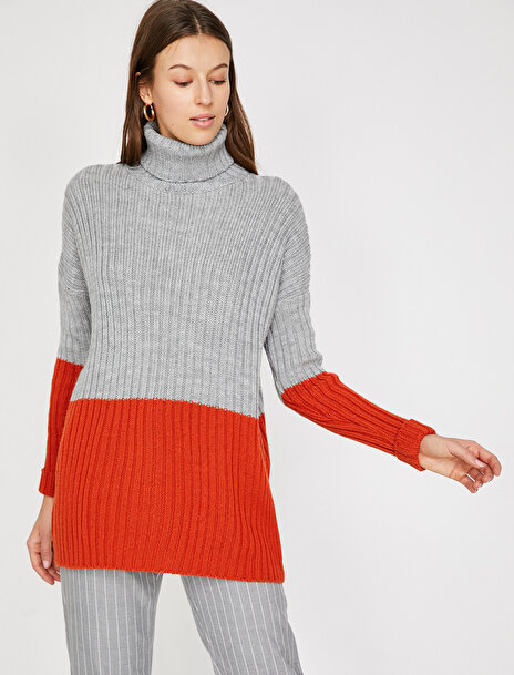 Koton Kadın Boğazlı Triko Tunik Koton Kadın Boğazlı Triko Tunik