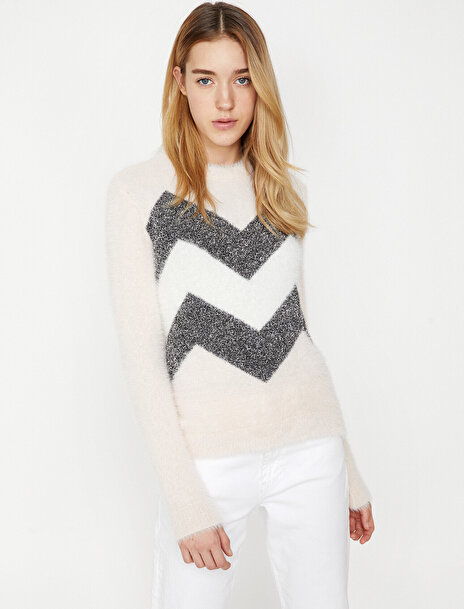 Koton Kadın Desenli Triko Kazak