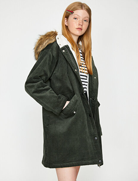 Koton Kadın Suni Kürk Detaylı Parka