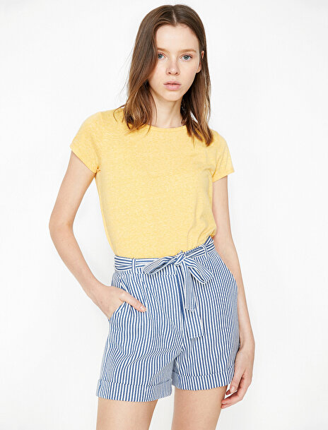 Koton Ole Genç Kız Bisiklet Yaka T-Shirt