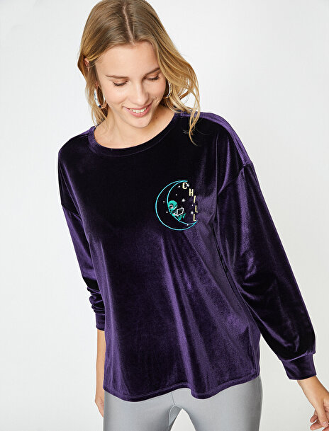 Koton Kadın Kadife Sweatshirt