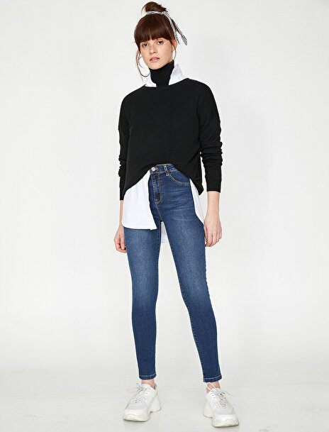 Koton Kadın Carmen Jean - Yüksek Bel Dar Kesim Dar Paça Pantolon