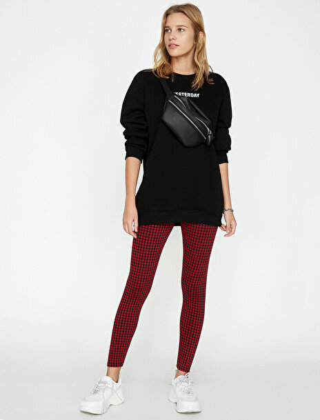 Koton Kadın Kareli Tayt