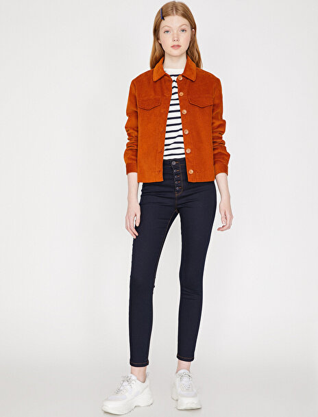 Koton Kadın Carmen Jean - Yüksek Bel Dar Kesim Dar Paça Pantolon