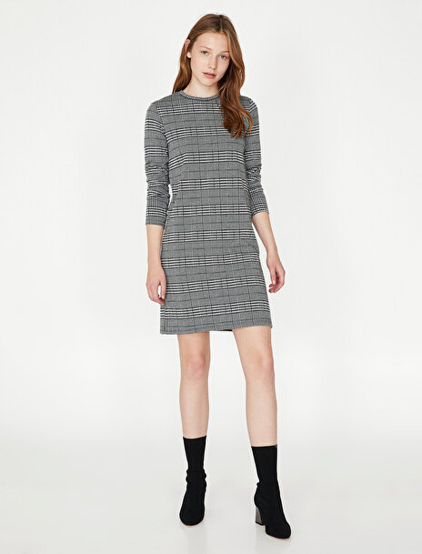 Koton Kadın Kareli Elbise