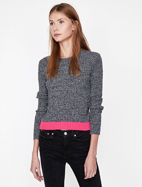 Koton Ole Genç Kız Renk Bloklu Triko Kazak