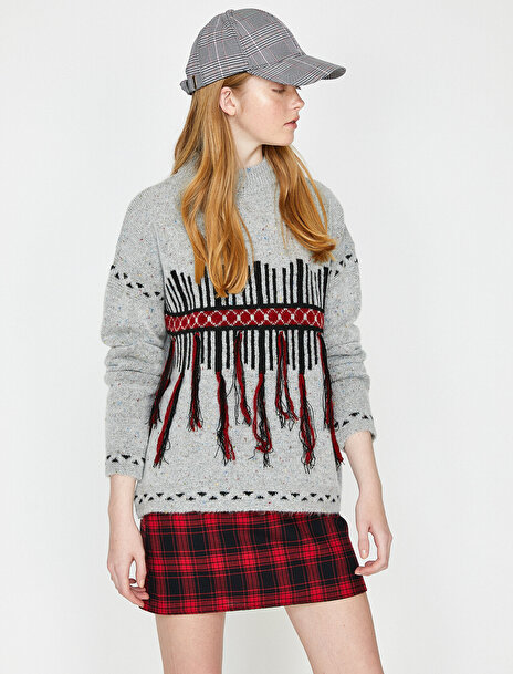 Koton Kadın İşlemeli Triko Kazak