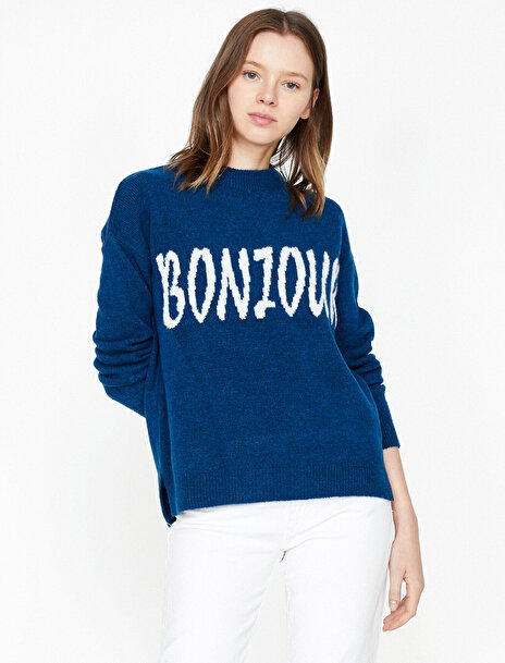 Koton Ole Genç Kız Yazılı Baskılı Kazak