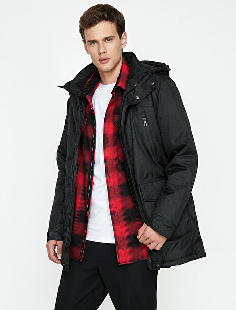 Koton Erkek Kapüşonlu Kaban