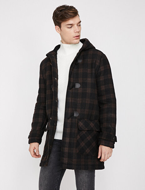 Koton Erkek Kareli Kaban