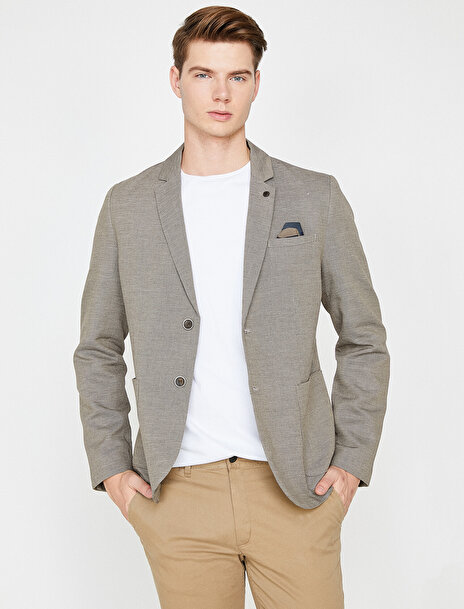 Koton Erkek Düğme Detaylı Blazer Ceket Koton Erkek Düğme Detaylı Blazer Ceket
