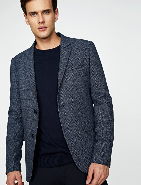 Koton Erkek Kareli Blazer Ceket
