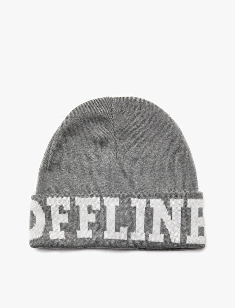 Koton Erkek Yazılı Baskılı Bere