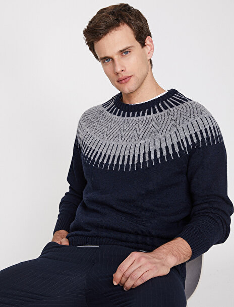 Koton Erkek Desenli Triko Kazak