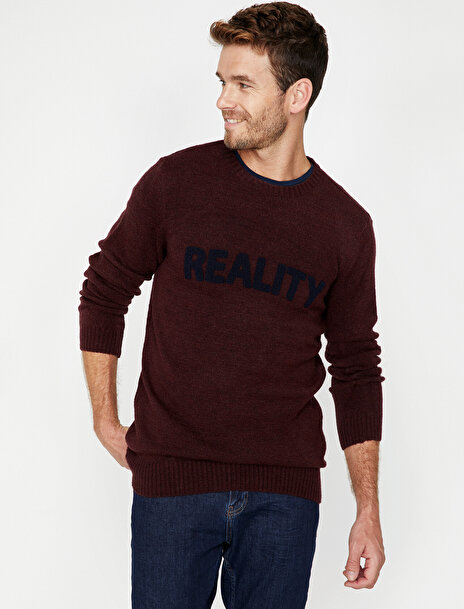 Koton Erkek Yazılı Baskılı Triko Kazak Koton Erkek Yazılı Baskılı Triko Kazak