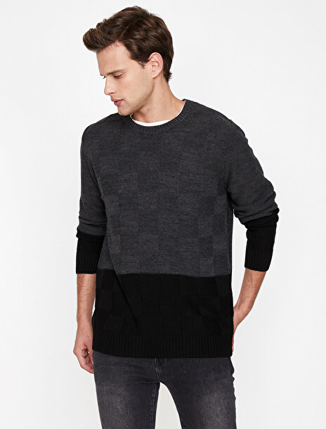 Koton Erkek Kareli Triko Kazak