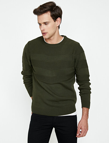 Koton Erkek Desenli Triko Kazak