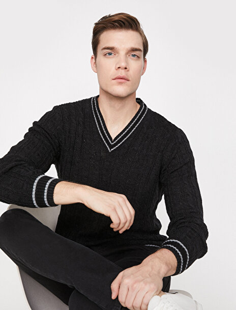 Koton Erkek Örgülü Triko Kazak