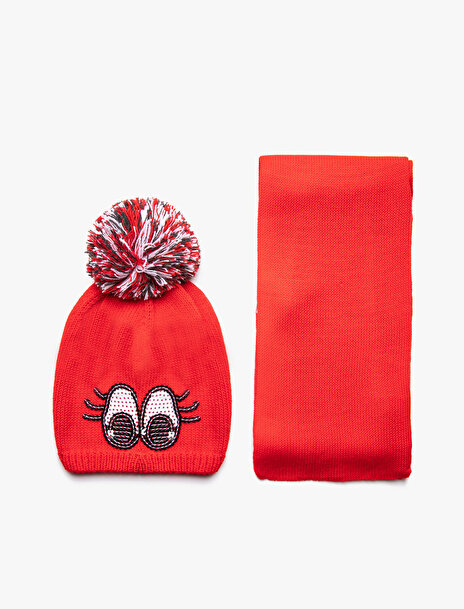 Koton Kız Çocuk İşlemeli Atkı Seti