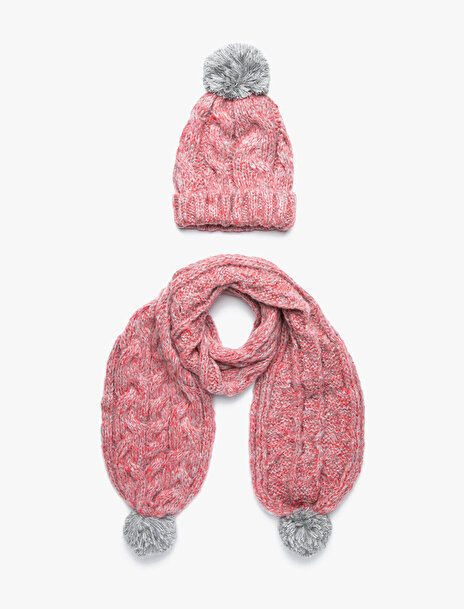 Koton Kız Çocuk Ponpon Detaylı Atkı Seti