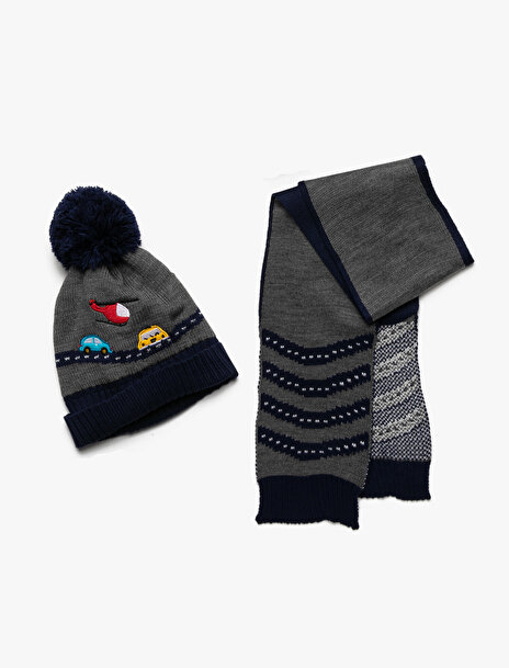 Koton Erkek Çocuk Desenli Atkı Seti