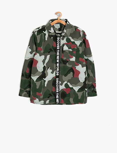 Koton Erkek Çocuk Kamuflaj Desenli Gömlek