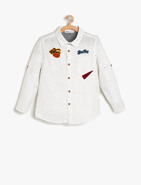 Koton Erkek Çocuk Aplikeli Gömlek Koton Erkek Çocuk Aplikeli Gömlek
