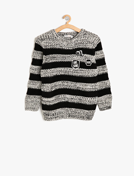 Koton Erkek Çocuk İşlemeli Kazak