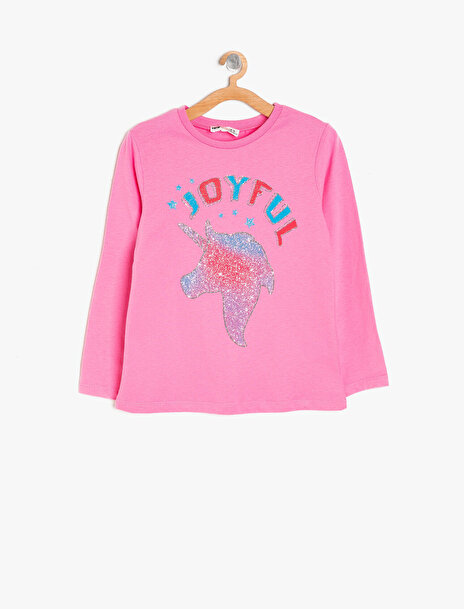 Koton Kız Çocuk Sim Detaylı T-Shirt