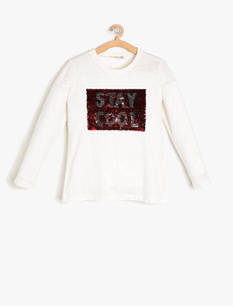 Koton Kız Çocuk Pul Detaylı T-Shirt
