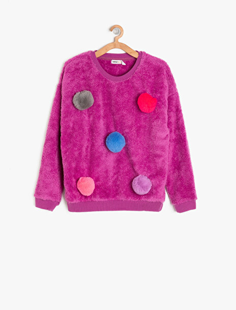 Koton Kız Çocuk Ponpon Detaylı Sweatshirt Koton Kız Çocuk Ponpon Detaylı Sweatshirt