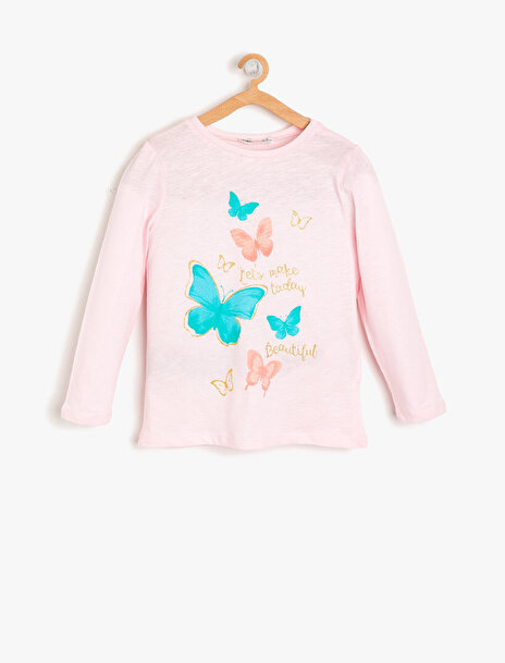 Koton Kız Çocuk Yazılı Baskılı T-Shirt