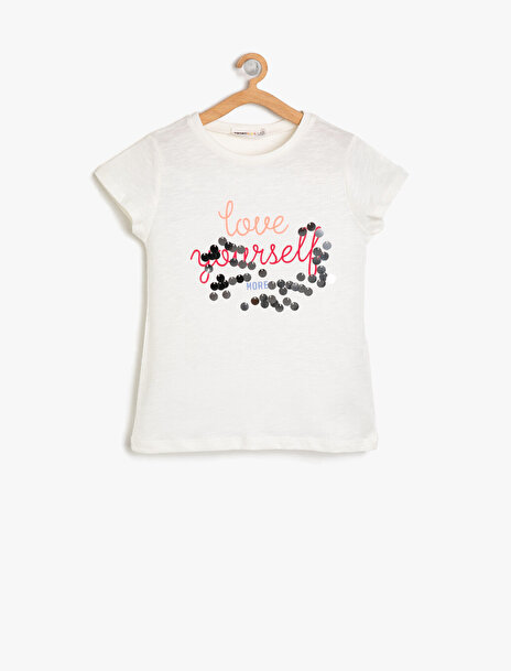 Koton Kız Çocuk Pul Detaylı T-Shirt
