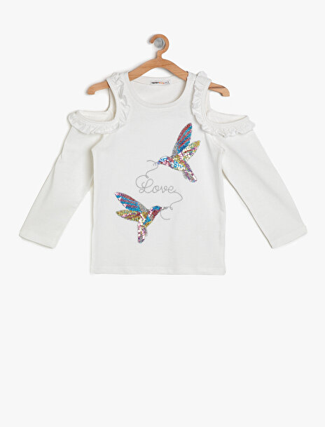 Koton Kız Çocuk Pul Detaylı T-Shirt