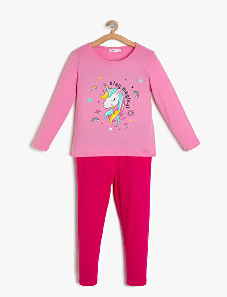 Koton Kız Çocuk Baskılı Pijama Seti