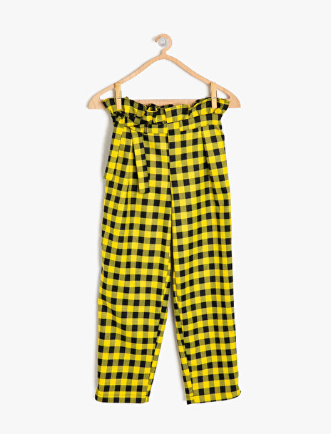 Koton Kız Çocuk Kareli Pantolon