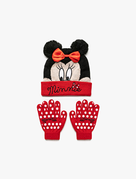 Koton Kız Çocuk Minnie by Koton İşlemeli Bere Seti