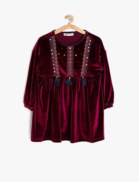 Koton Kız Çocuk Kadife Elbise