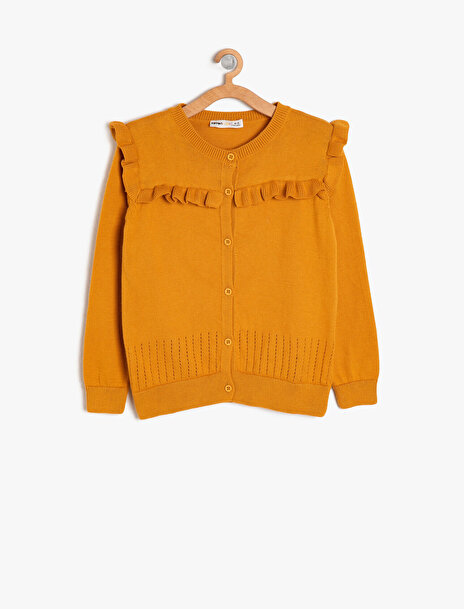 Koton Kız Çocuk Fırfır Detaylı Triko Hırka