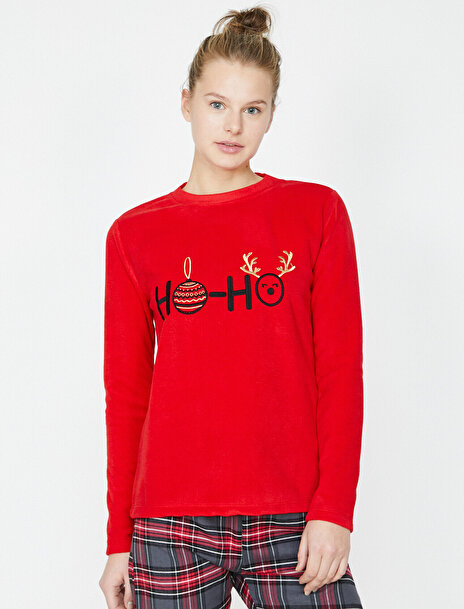 Koton Kadın Yılbaşı Temalı Pijama Üstü