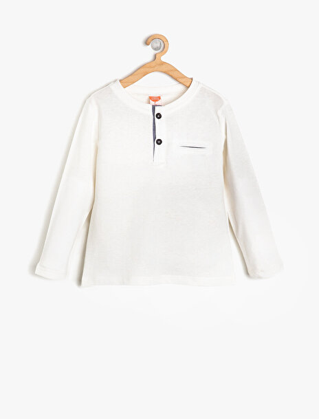 Koton Erkek Çocuk Düğme Detaylı T-Shirt