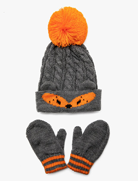 Koton Erkek Çocuk Ponpon Detaylı Bere Seti