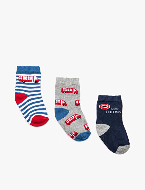 Koton Erkek Çocuk Erkek Bebek 3'lü Çorap Koton Erkek Çocuk Erkek Bebek 3'lü Çorap