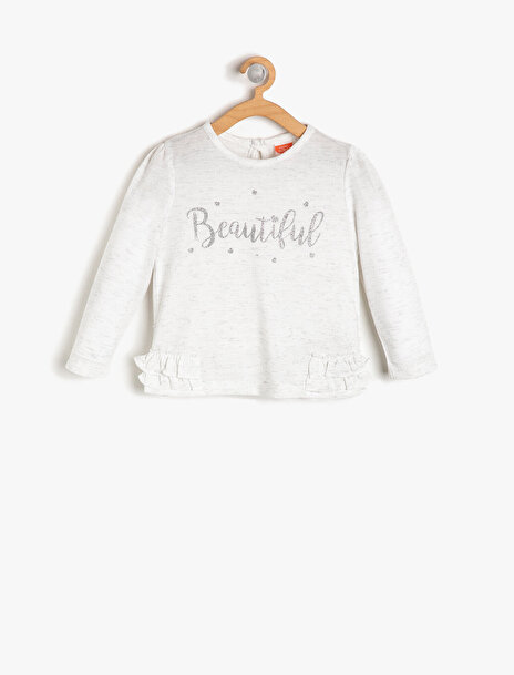 Koton Kız Çocuk Fırfır Detaylı T-Shirt